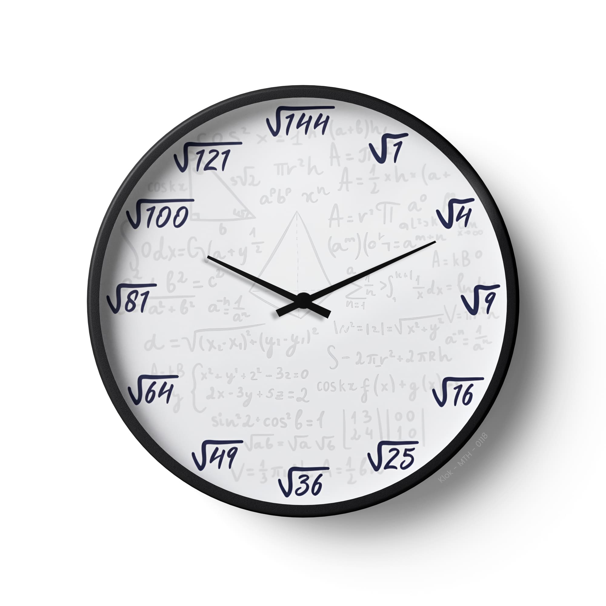 Square Root Mathematics Wall Clock – Math Lover’s Unique Geek Clock – KLOK