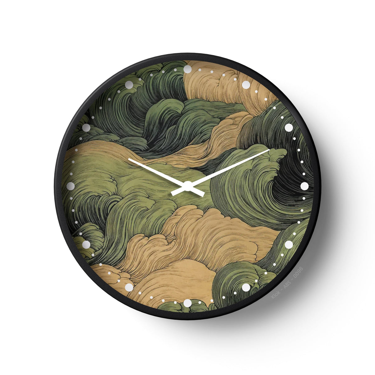 Abstract Wall Clock – Olive Flow Nature Art Design | KLOK