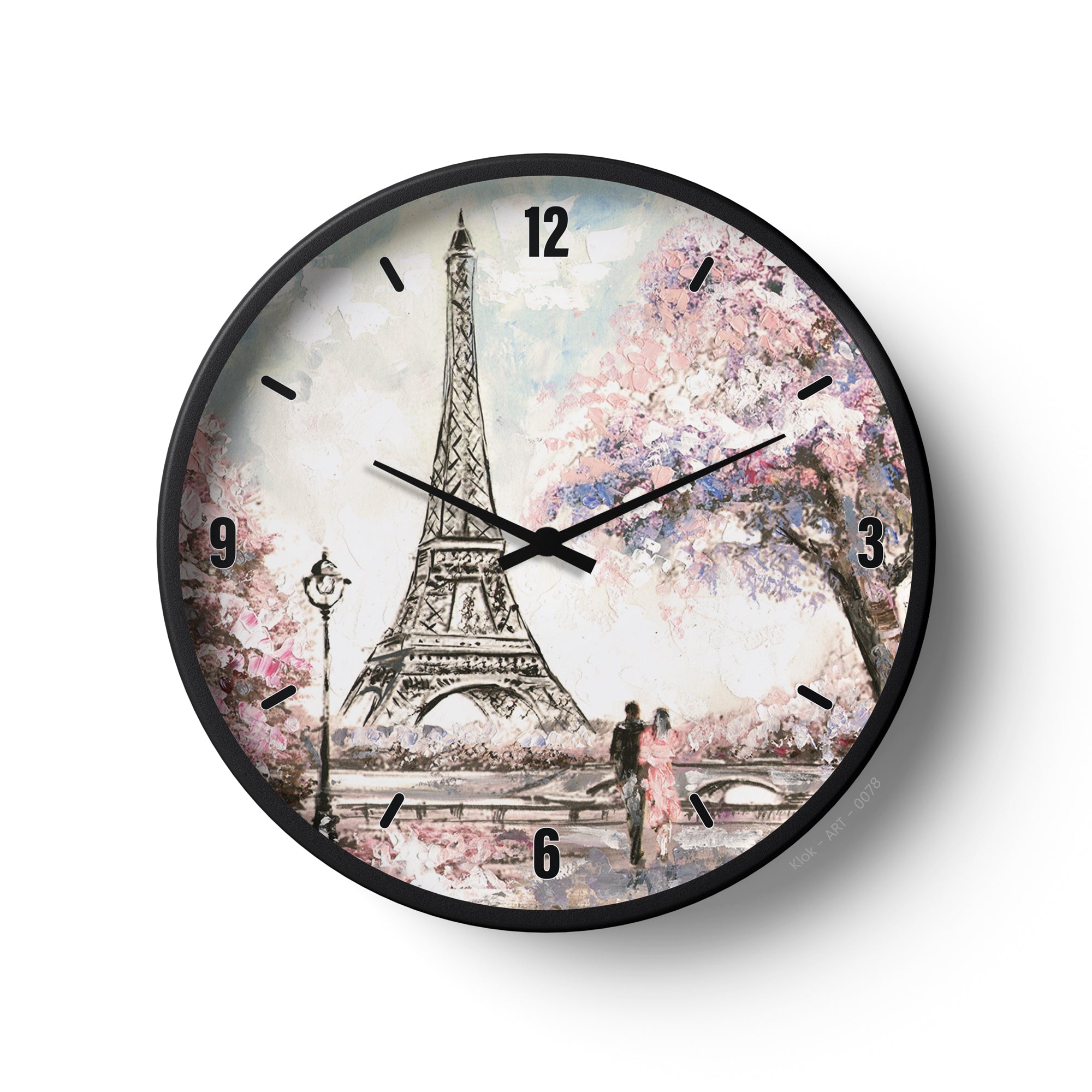 Artistic Wall Clock – Paris Romance Eiffel Tower Design | KLOK