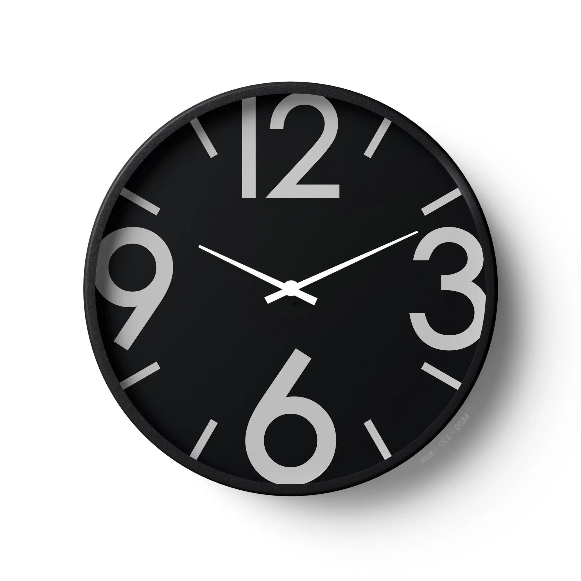 Classic Wall Clock – Black Bold Numeral Dial | KLOK