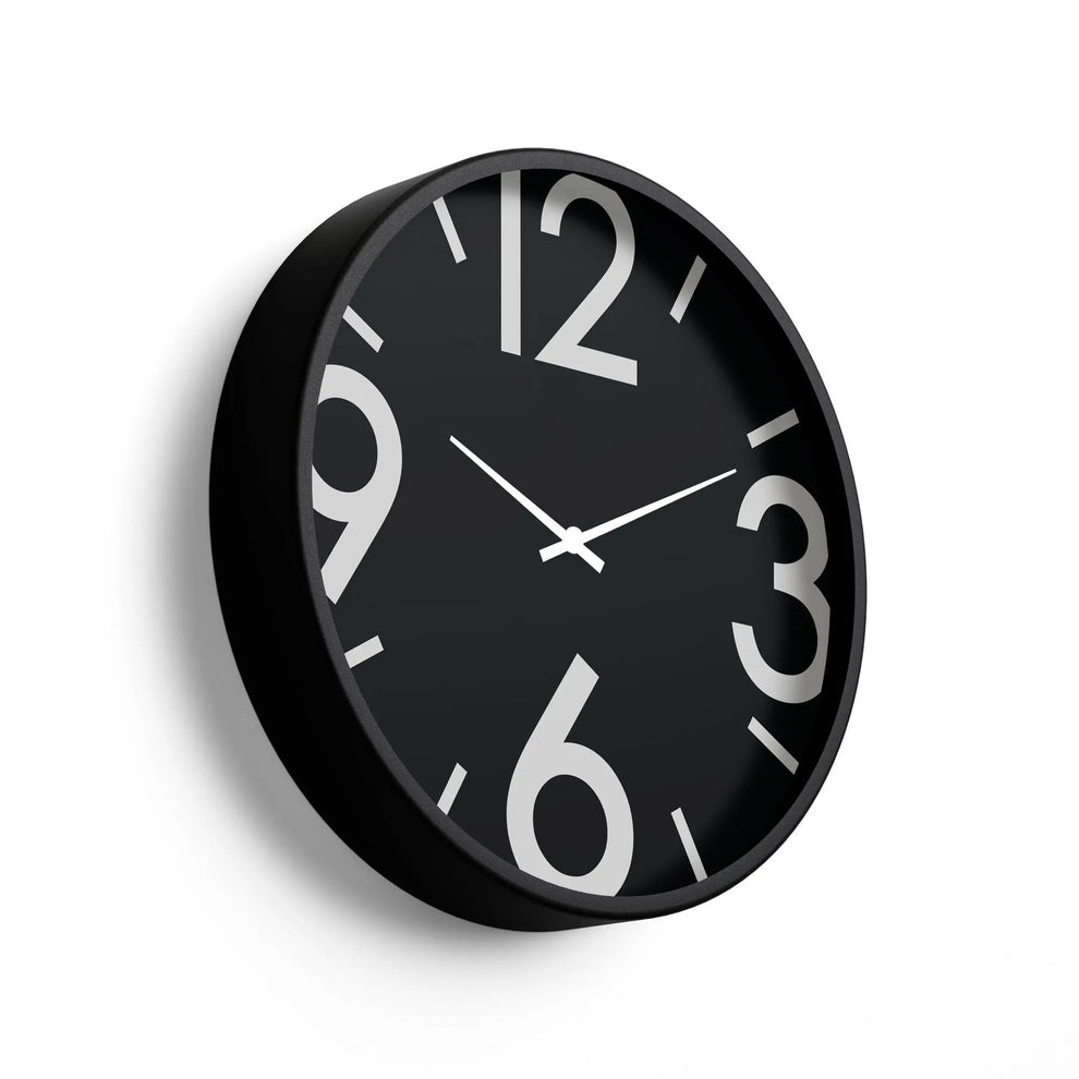 Classic Wall Clock – Black Bold Numeral Dial | KLOK