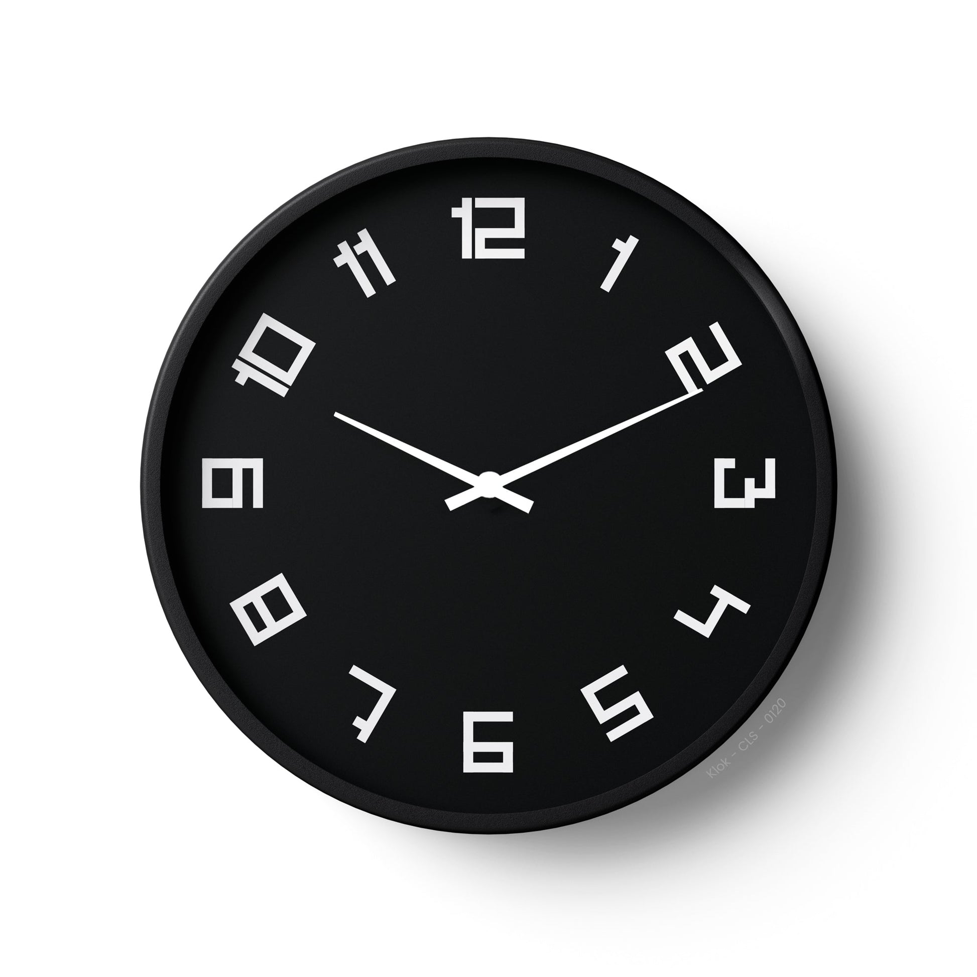 Classic Wall Clock – Modern Bold Numeric Black Dial | KLOK